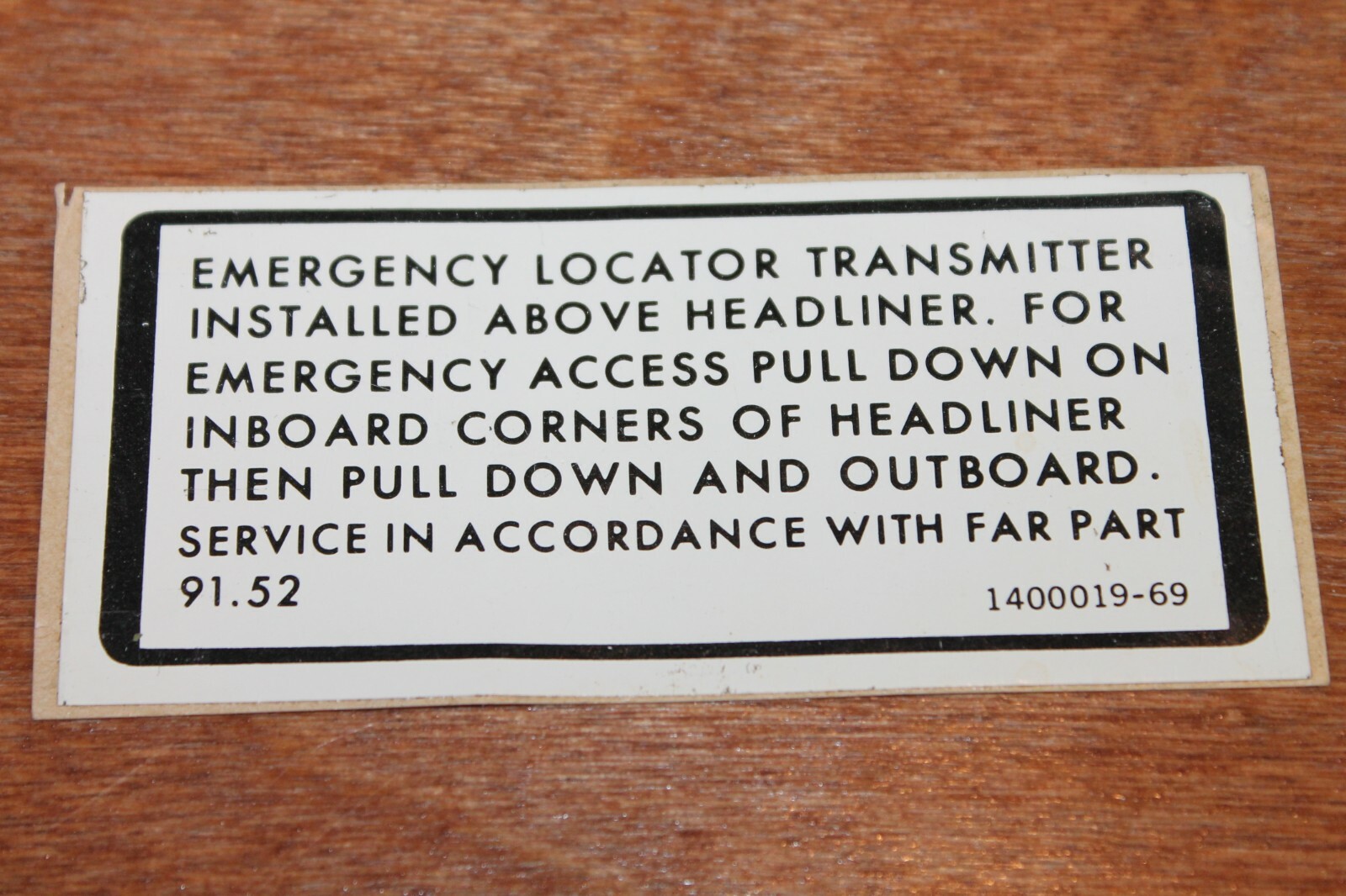 Cessna ELT Decal 1400019-69 | eBay