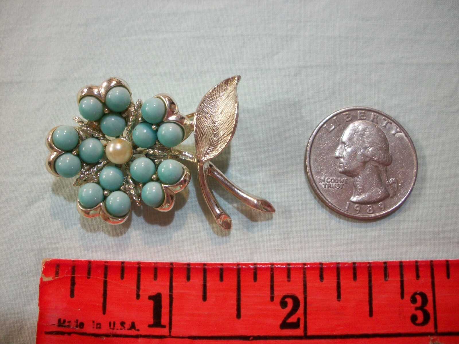 ViNTaGe SARAH COVENTRY~AQUA-FLEUR1964~SiLVeRToNe MeTa… - Gem