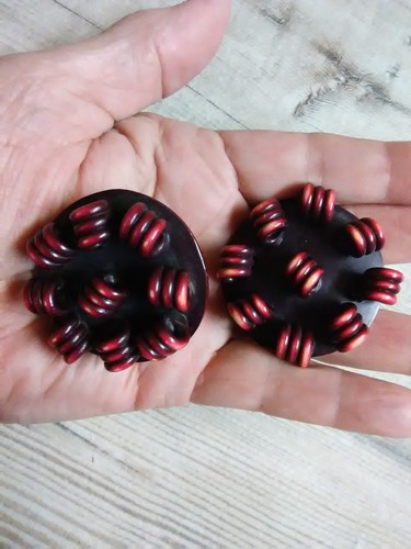 2 Vintage large extruded curly screw on buttons - coat ? or shawl ? | eBay