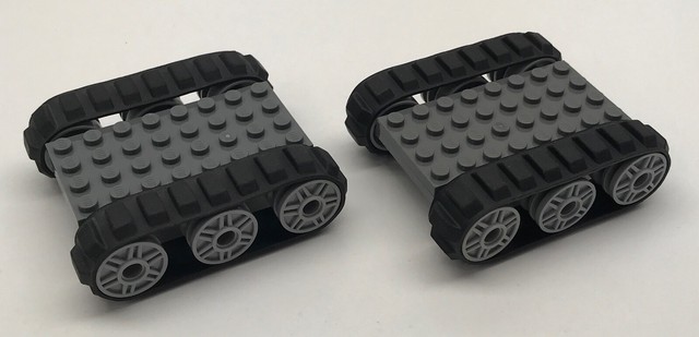 2 Lego Small Tank Tread Bases: custom built rubber wheel tracks starter ...