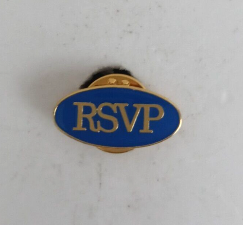 RSVP Blue & Gold Tone Lapel Hat Pin | eBay