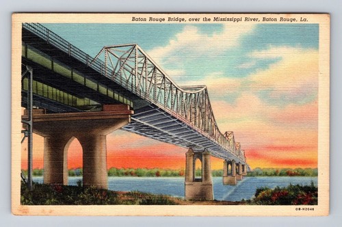 Baton Rouge LA-Louisiana, Baton Rouge Bridge, Mississippi River Vintage ...