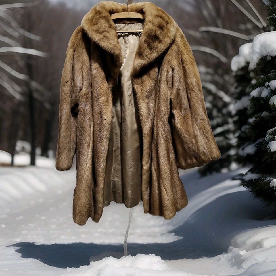 VTG Russian Blonde Sable Fur Coat Extra Wide Collar Perfect Condition ...