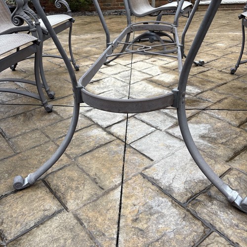 7pc Winston 6 Cast Aluminum Sling Chairs & Tempered Glass 84” Oval ...