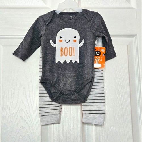 Baby by bon bebe kids 0-3 mos grey "boo" ghost matching outfit | eBay