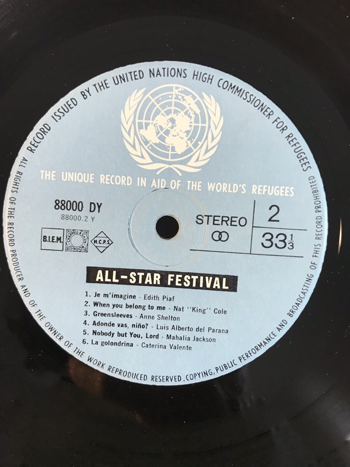 All Star Festival Unique Record In Aid Of The Worlds Refugees Vinyl ...