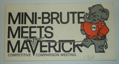 1969 Opel Kadett Mini Brute Meets Maverick Brochure Folder Original GM ...