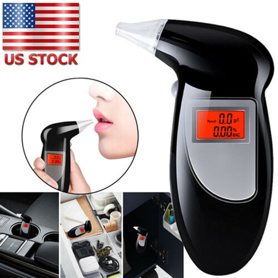 Digital LCD Police Breath Breathalyzer Test Alcohol Tester Analyzer ...