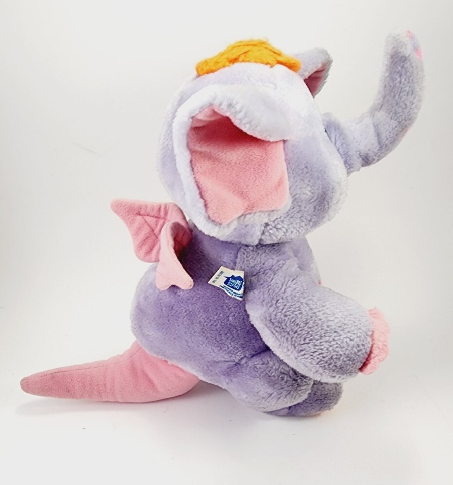 Vintage Plush Wuzzles Eleroo Elephant Purple Hasbro Softies 12" Toy ...