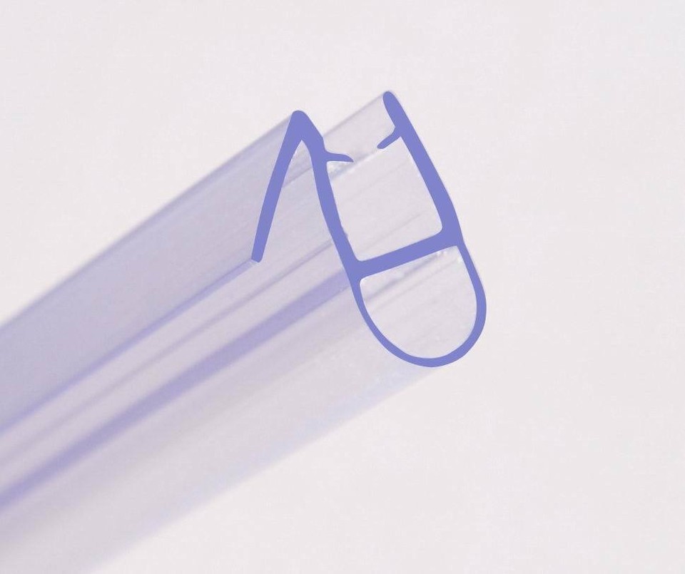 Rubber Plastic Shower Screen Seal Strip For 4-10mm Curved / Flat Glass ...