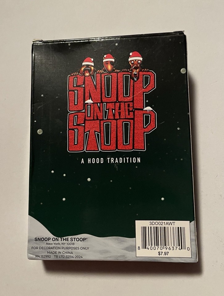 Snoop Dogg Santa Hat Christmas Ornament. Snoop On The Stoop Sealed New ...