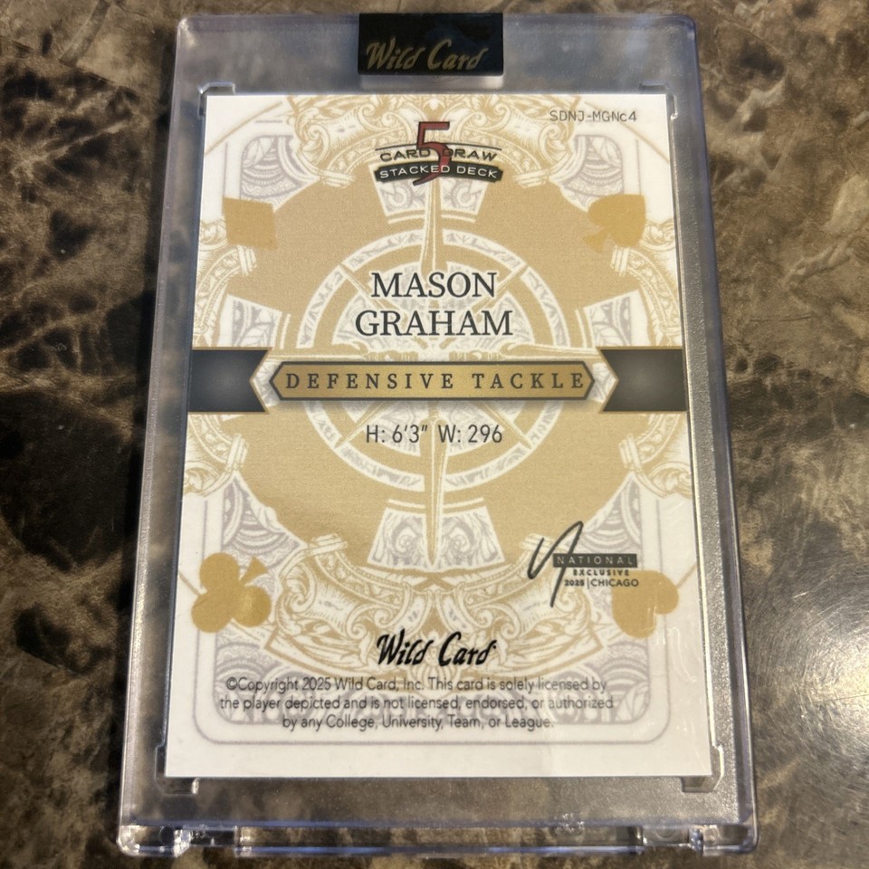 2025 Wild Card National Exclusive 5 Card Draw Mason Graham JOKER 1/1 ...