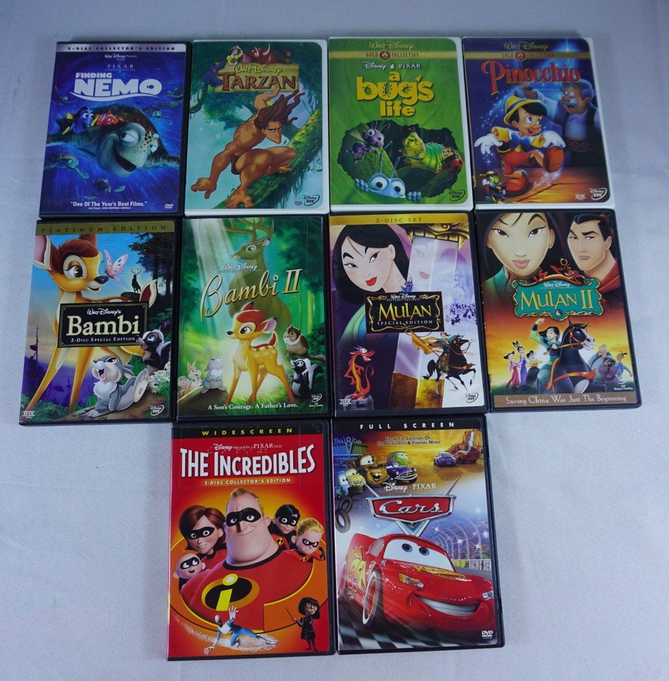 40 Disney Movies DVD Lot - Very Good Condition! Bambi Cars Nemo Dumbo ...