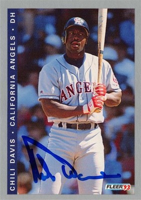 Chili Davis autographed baseball card 1993 Fleer #F180 (California ...