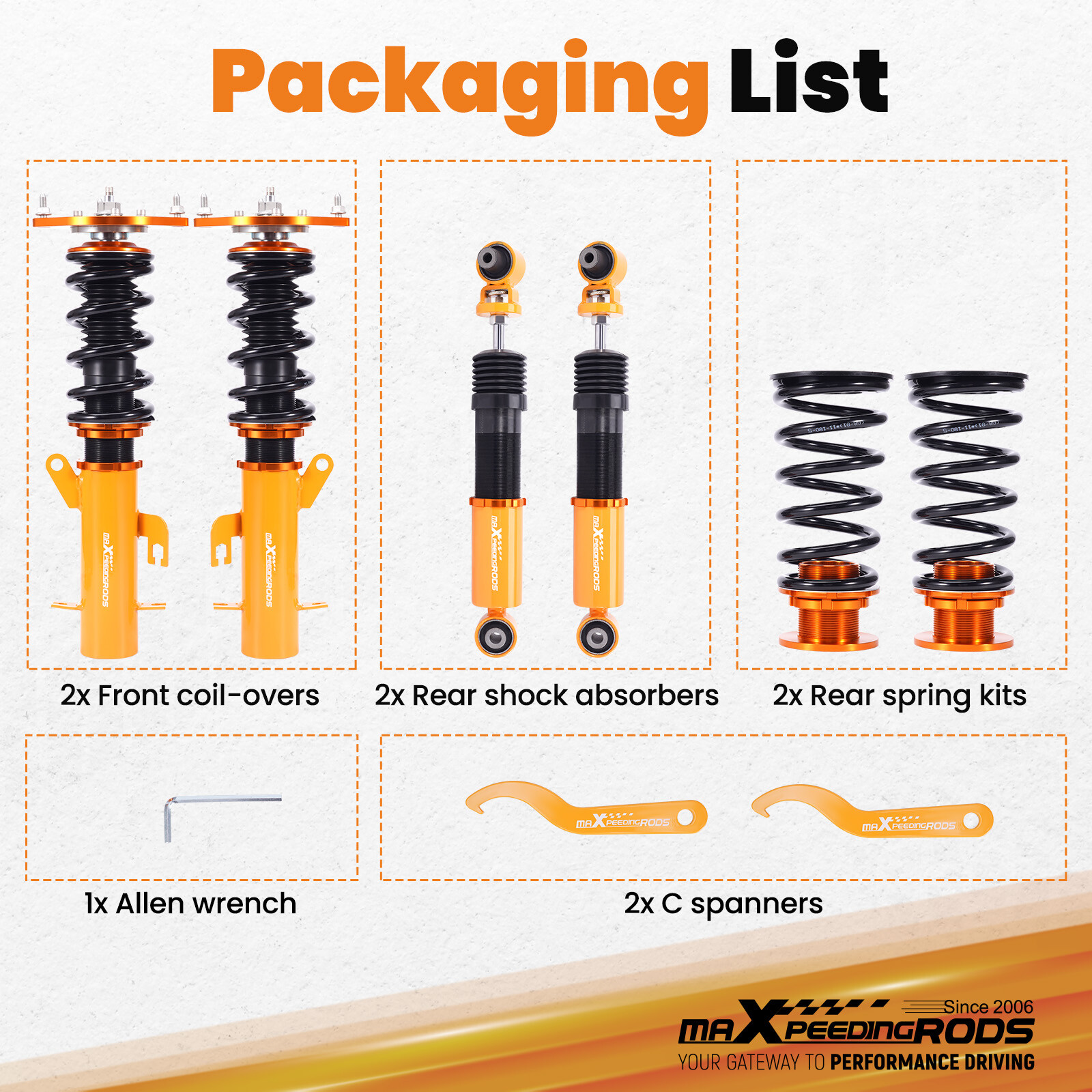 MaXpeedingrods 24-Levels Coilovers Lowering Kit for Nissan Sentra B16 ...