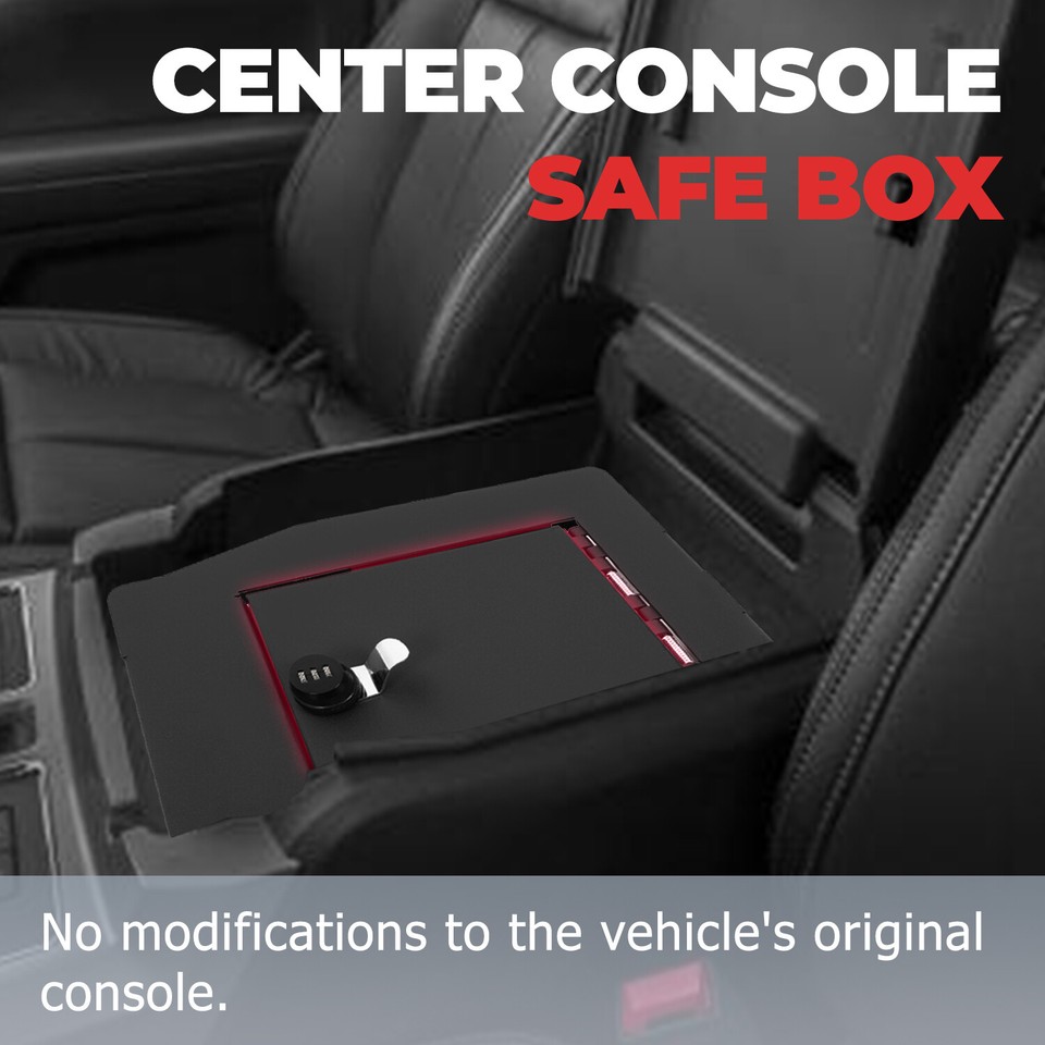 2015-2020 Ford F-150 F150 Center Console Safe Storage Vault Box Lock ...