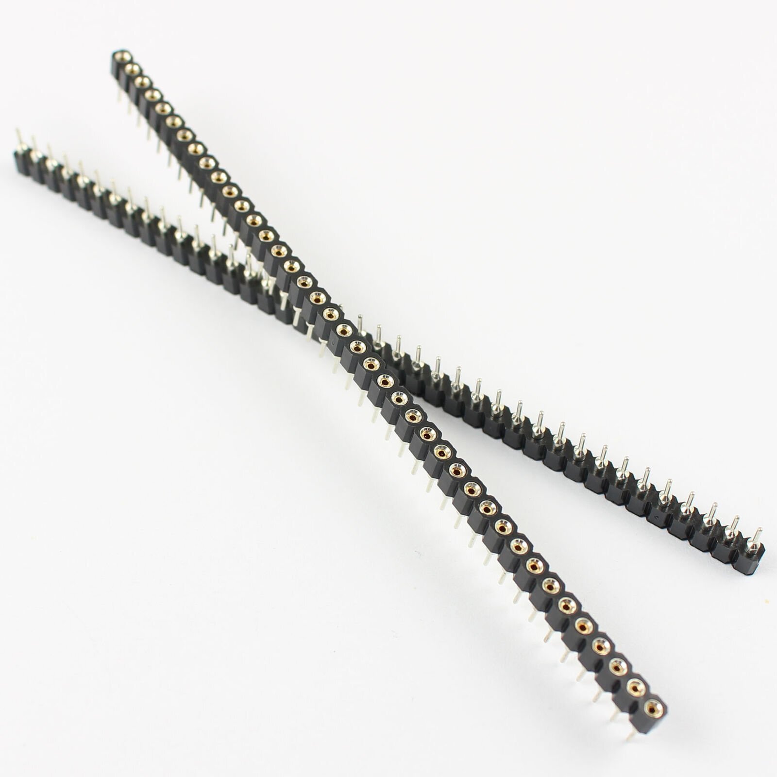 2Pcs 2.54mm Pitch 40 Pin Single Tin PCB Panel IC Breakable Round Female ...