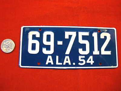 TOY 1954 ALABAMA Mini Bicycle Cereal Premium License Plate "69-7512 ...