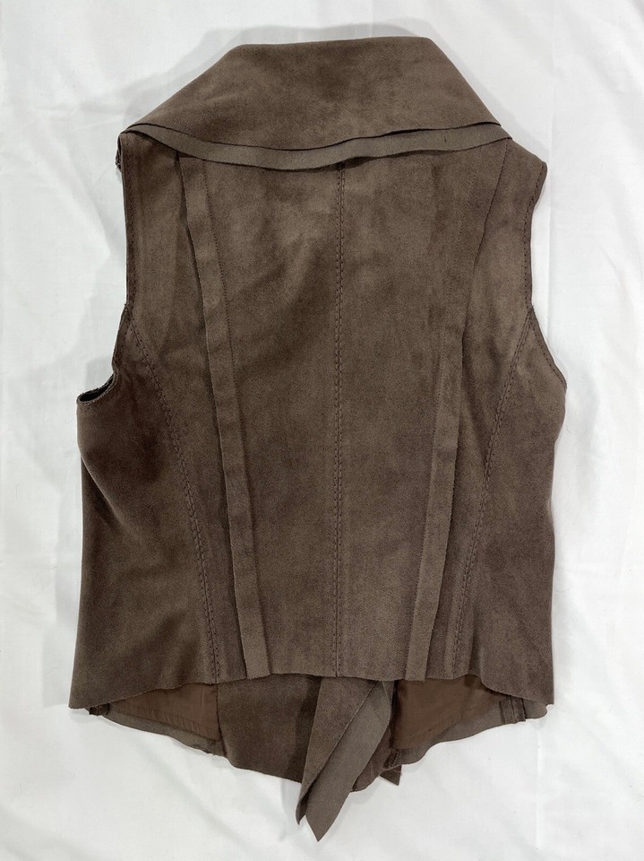 BCBG Maxazria Fabian Vest Women’s Size XS Cotton Nylon Faux Suede Grey ...