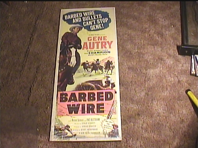 BARBED WIRE 1952 INSERT 14X36 MOVIE POSTER GENE AUTRY | eBay
