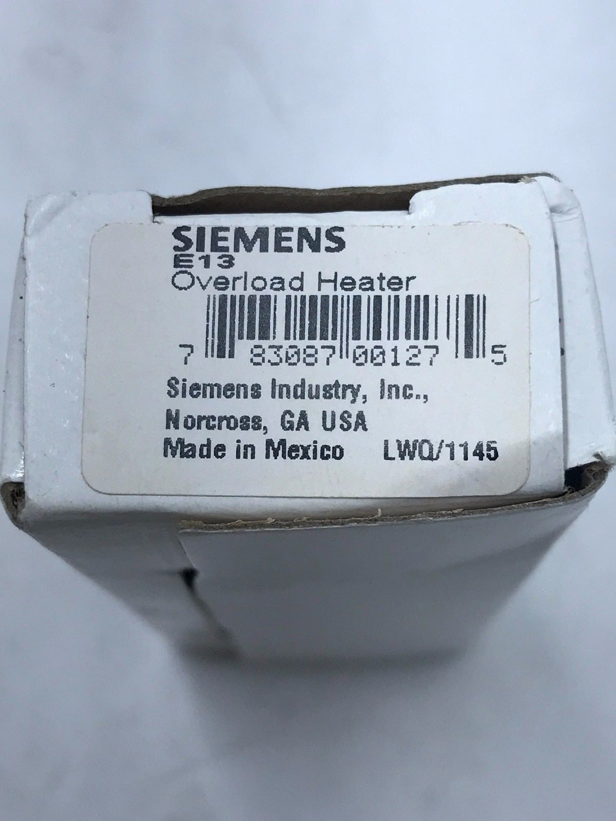 Siemens E13 Full Load Motor Amp Single Phase Trip Class 20 0.74-0.77A ...