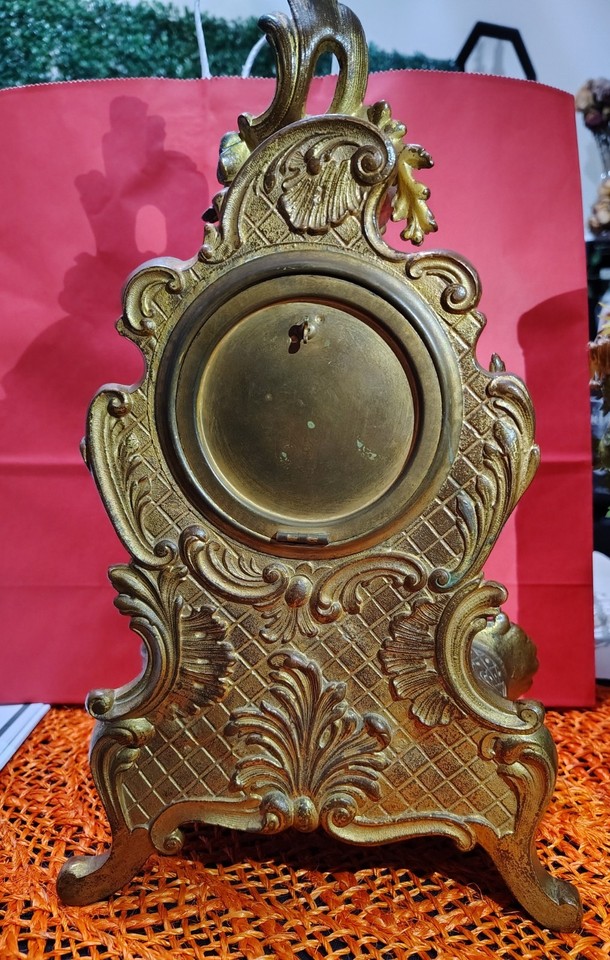 Antique Ansonia Mantle 14½" Clock Porcelain Ormolu - Hand Painted ...