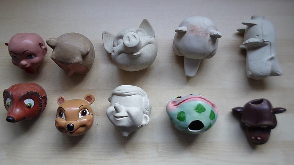 10 PELHAM PUPPET Heads Scottie Dog Pig Hedgehog Father Bear Baby Monkey ...