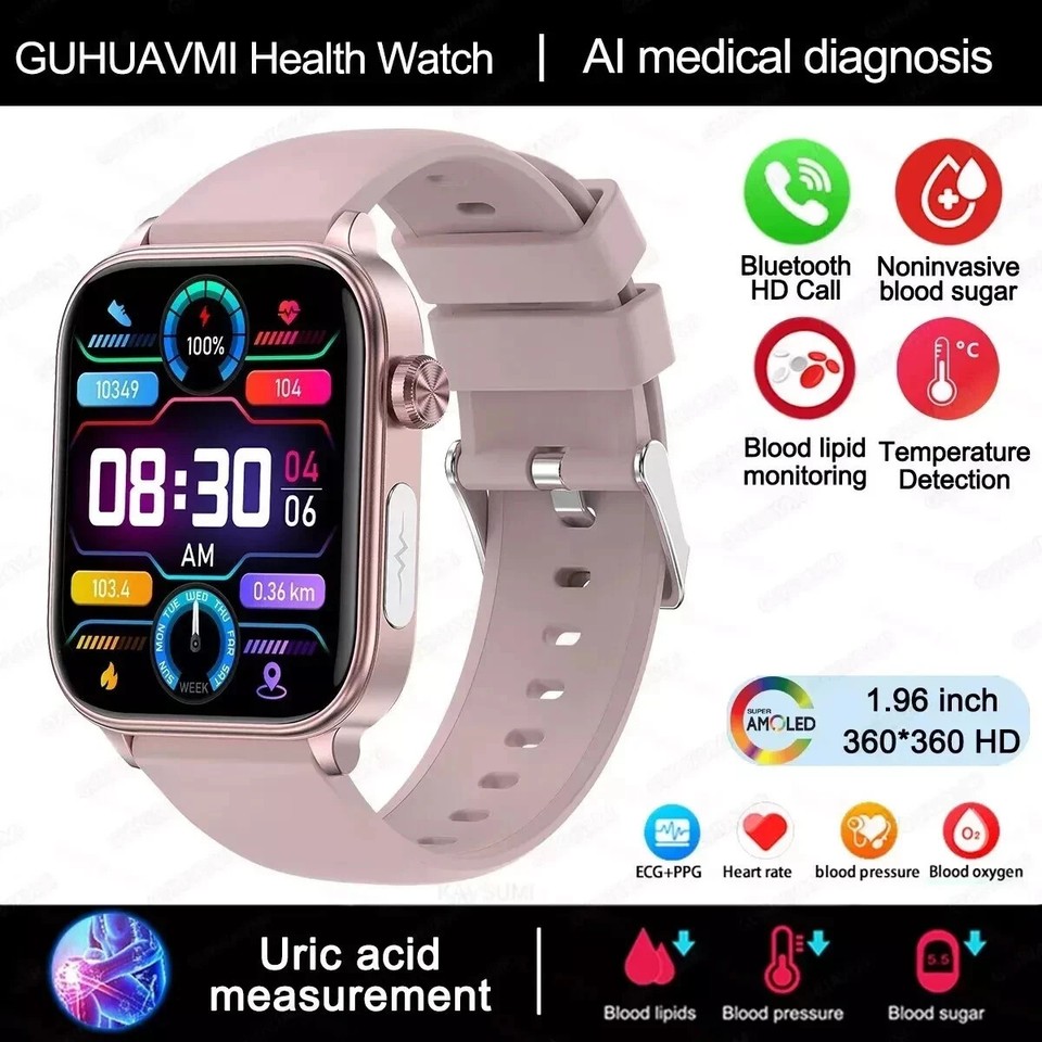 New ECG+PPG Medical Grade Smart Watch Women AMOLED Health Tracker ...