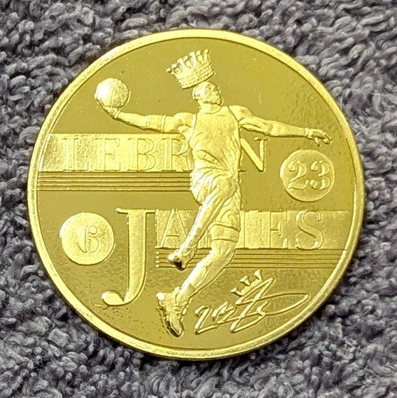 LeBron James MVP Gold Coin Basket Ball NBA Autograph Sport Miami Heat ...