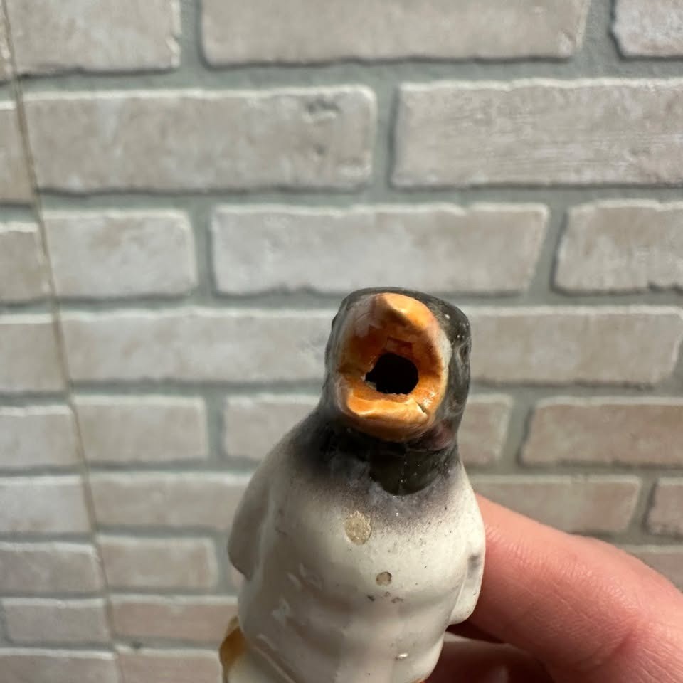 RARE Early 1900s German Pie Bird Vent Whistle Clay Penguin Figural ...