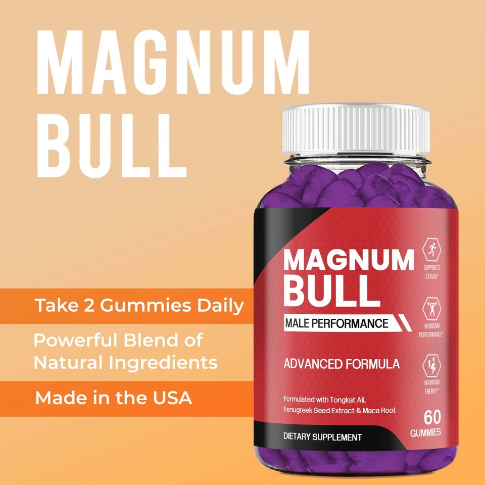 (2 Pack) Magnum Bull Gummies for Men, Ultra Potency Formula For Male ...