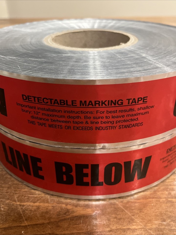 CAUTION BURIED ELECTRIC LINE BELOW Detectable Tape 2” x 1000' Marking ...