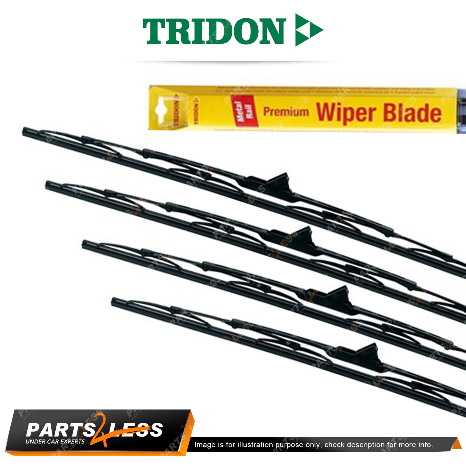 Tridon Wiper Blade Complete Set - Length 405mm 16" 455mm 18" 505mm 20 ...