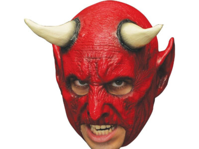 Ghoulish Demon Chinless Mask Devil Jawless Red Halloween Costume Horror ...