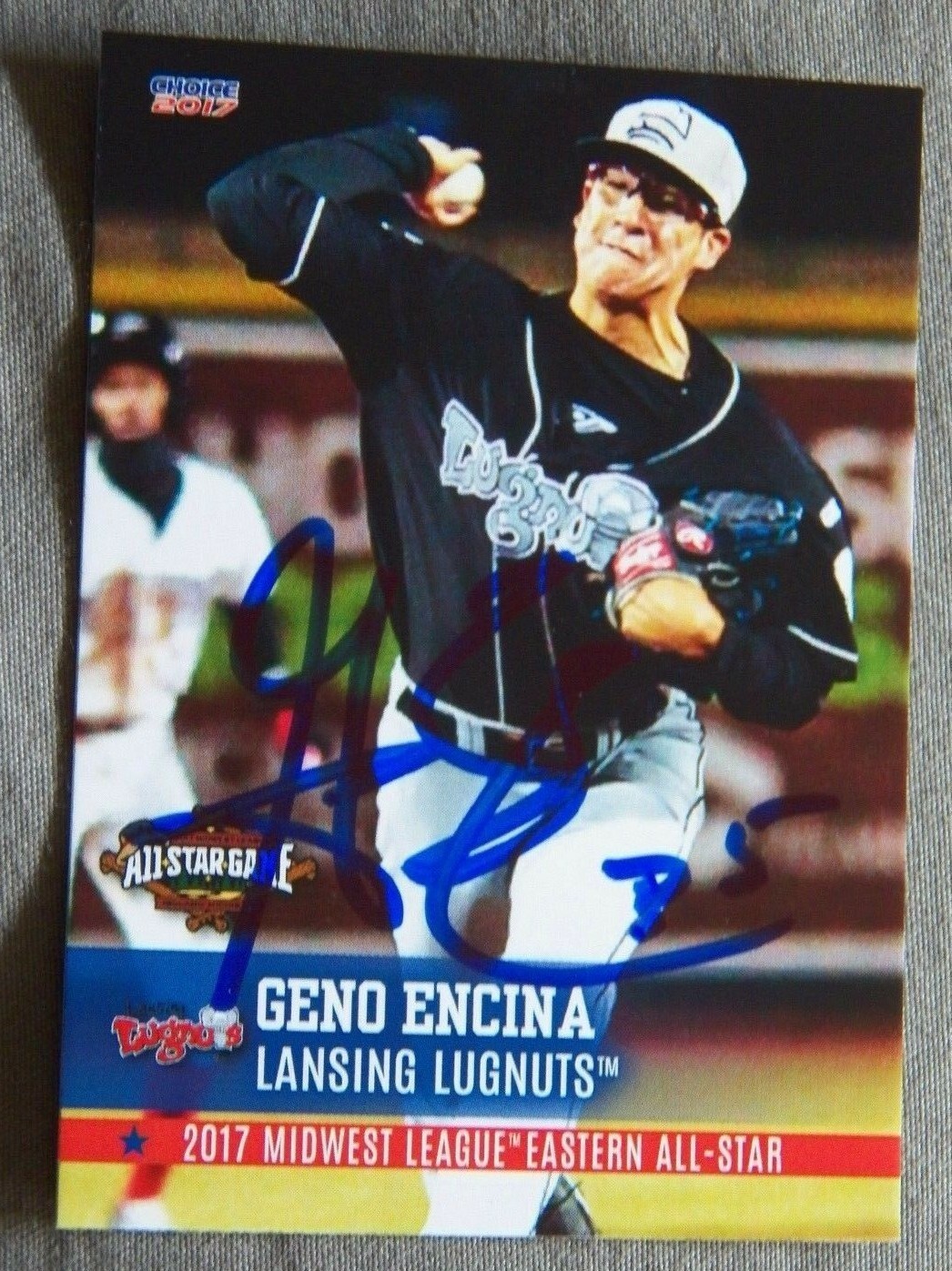 Geno Encina Signed 2017 Midwest League Lansing Lugnuts All-Star Auto ...