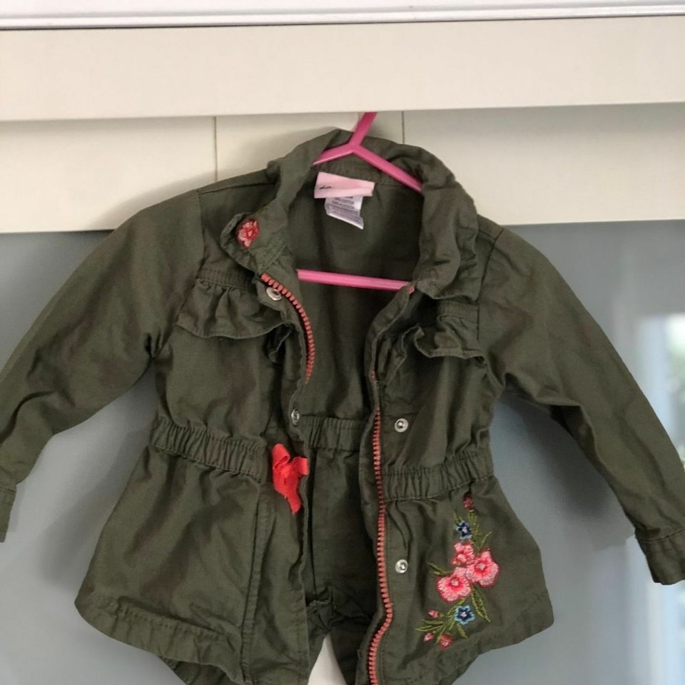 Little Lass-Toddler Girl Green Floral Army Jacket- 18M | eBay
