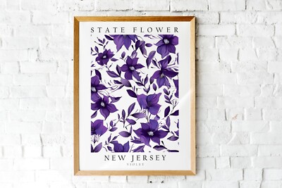 Violet, New Jersey State Flower, Poster Print, Wall Décor | eBay