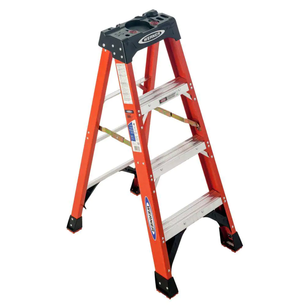 Werner 4ft Fiberglass Type 1a 300 Lbs Step Ladder Fiberglass Werner
