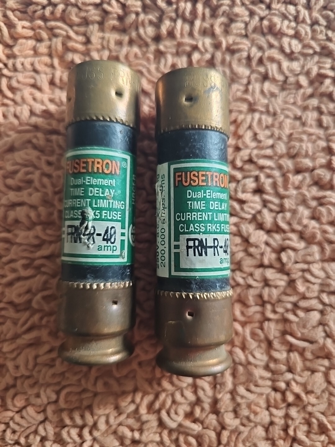 Lot of 2 Bussmann FRN-R-40 Fuses 40A 250V | eBay