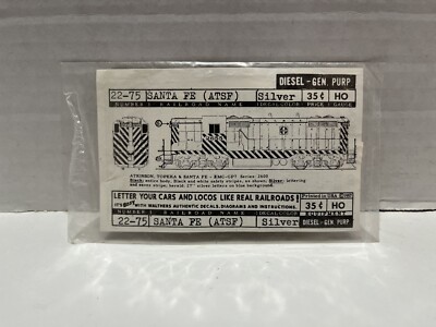 HO Scale VTG Walthers ATSF GP-7 Decals 22-75 2600 Series Black | eBay