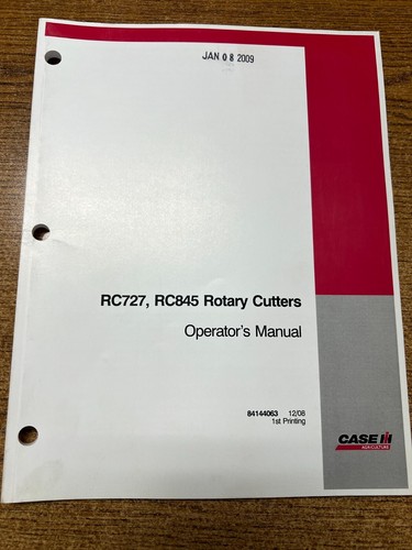 Case IH Operator's Manual RC727, RC845 Rotary Cutters 84144063 | eBay