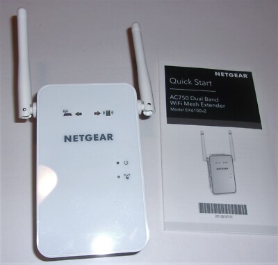 Netgear EX6100v2 AC750 Dual Band WiFi Range Extender w/Quick Start ...