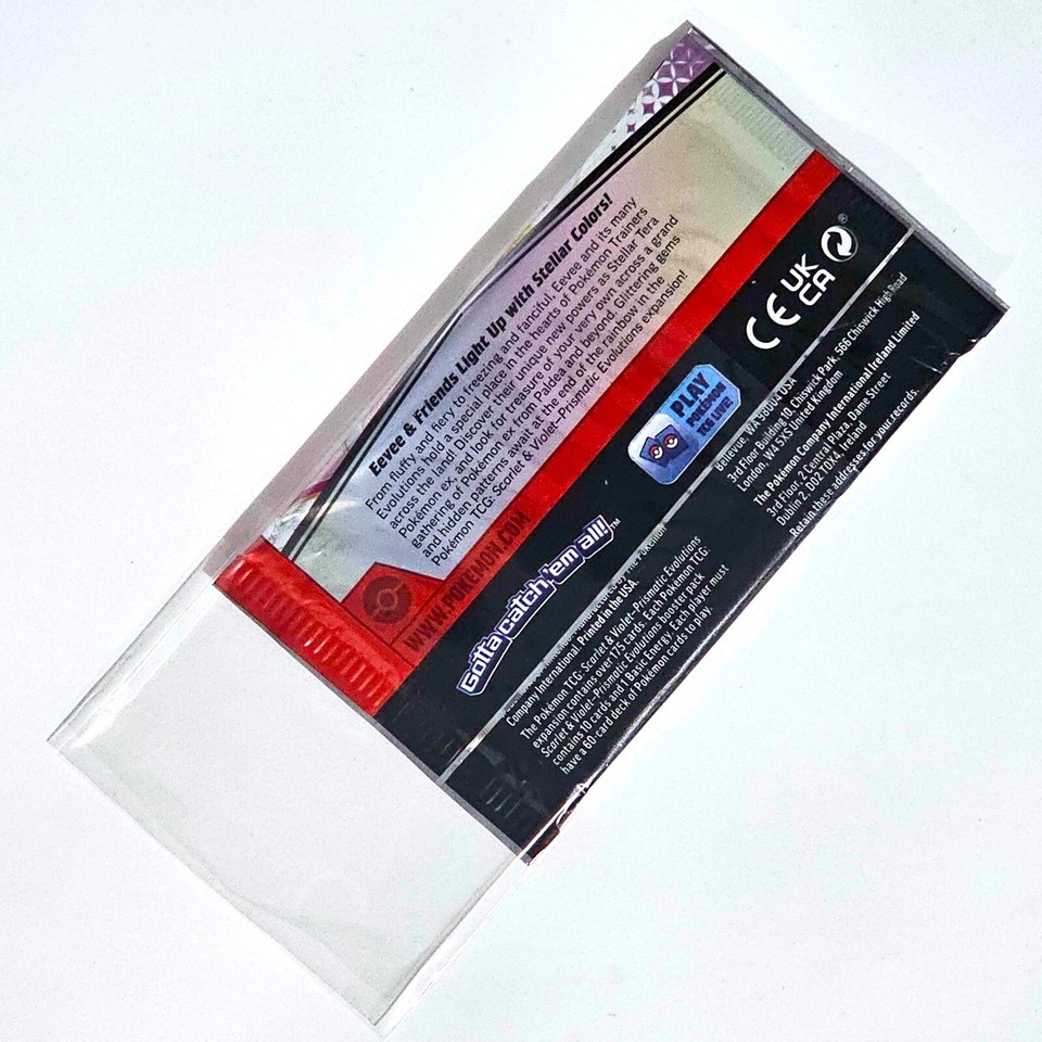 Pokemon Booster Pack Protective Sleeves - x50 Self Sealing Clear View ...