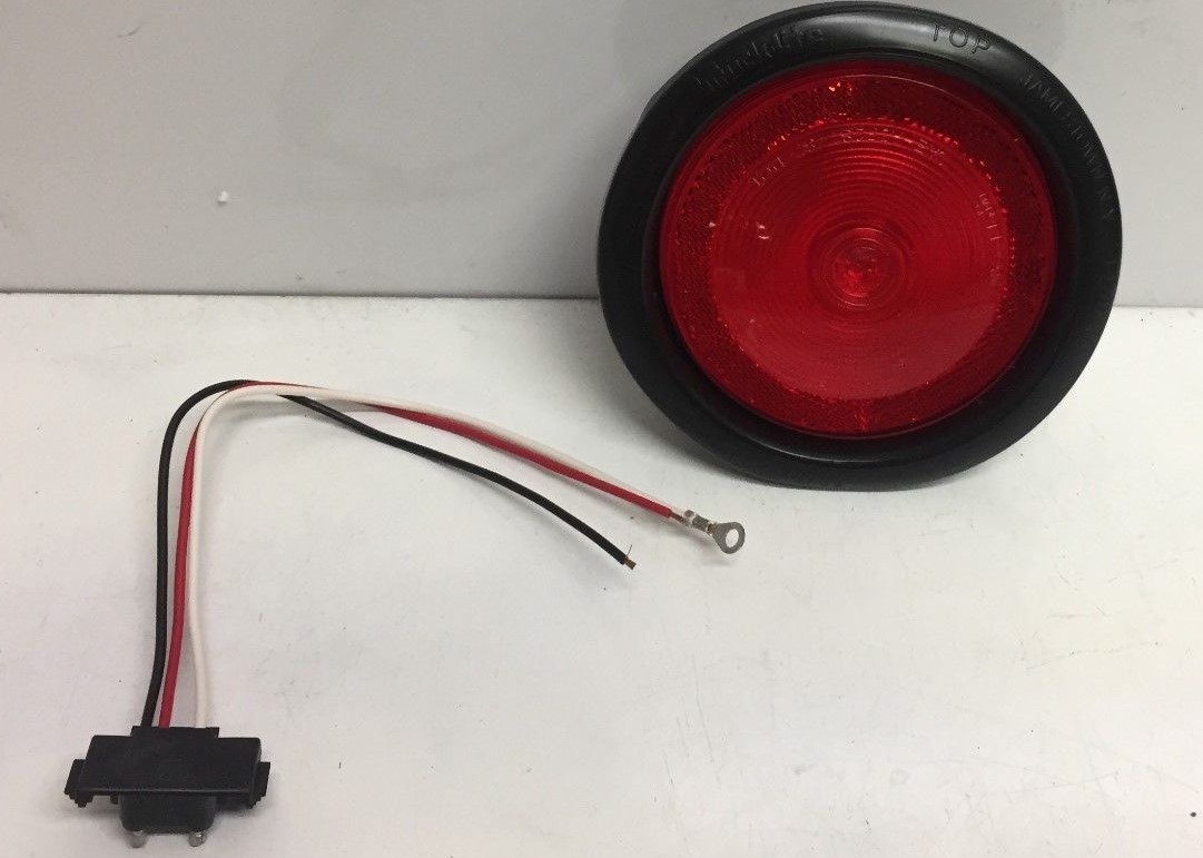 TRUCKLITE 40015P 4" RED LIGHT ROUND LIGHT WITH RUBBER GROMMET AND ...