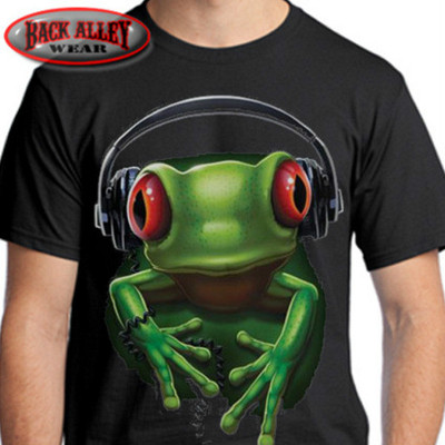 FROG ROCK T-SHIRT Tee ~ DJ Frogger MUSIC ~ Headphones Rock N Roll Dance ...