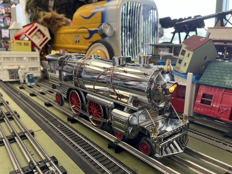 + MTH Standard Gauge Tinplate Ives Chrome 1134 Steam Locomotive PS.2 10 ...