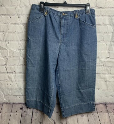 Women's White Stag Size 6 Stretch Denim Blue Jeans Capri Pants | eBay