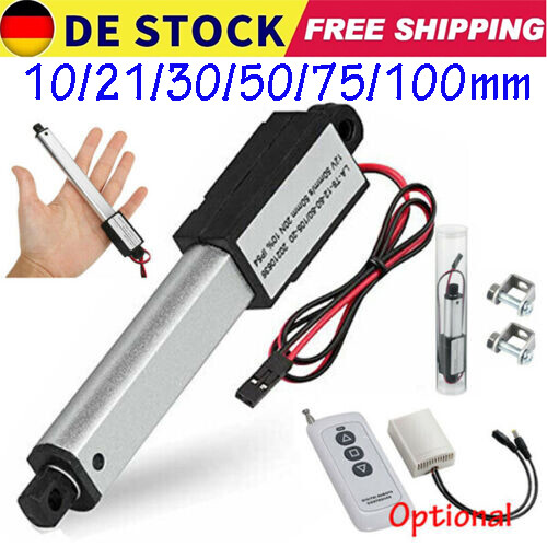 12V Micro Mini Linear Motor 6.4N 32N 188N Linear Drive Electric 10 ...