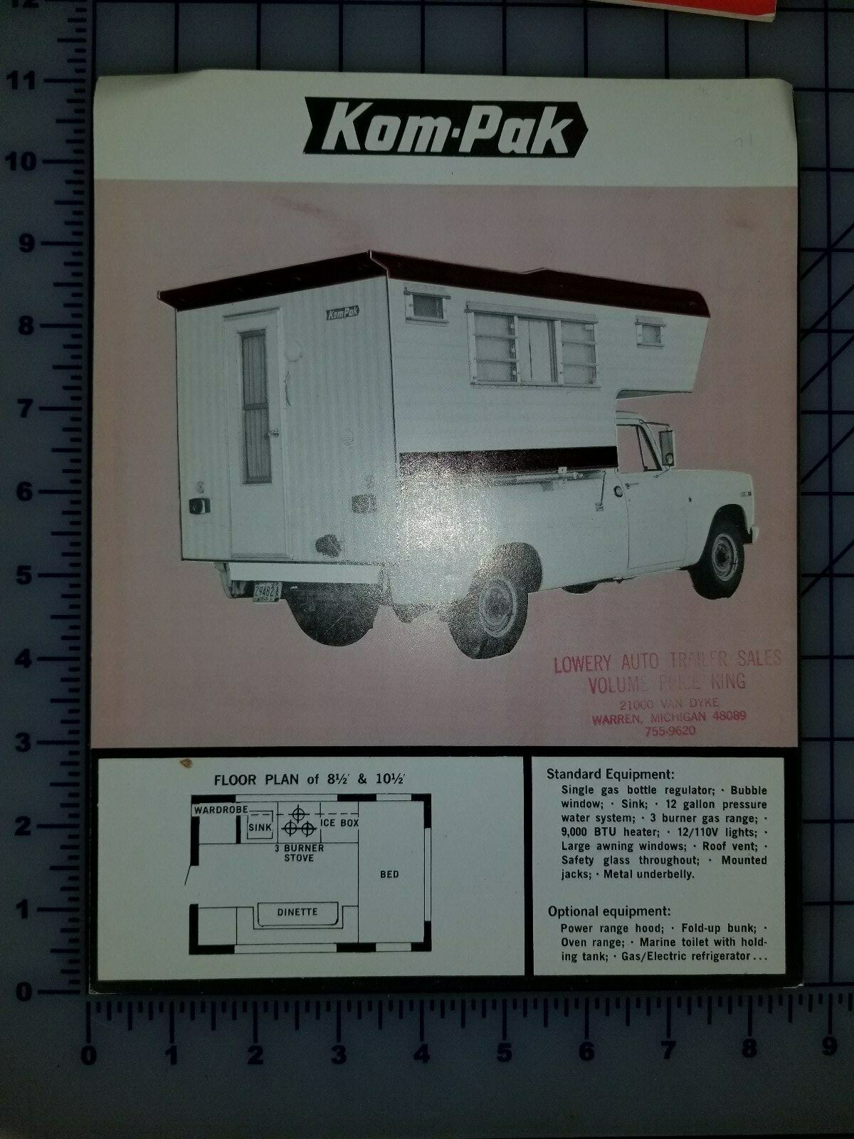 1971 Kom Pak Motorhome Camper Original Brochure Folder | eBay