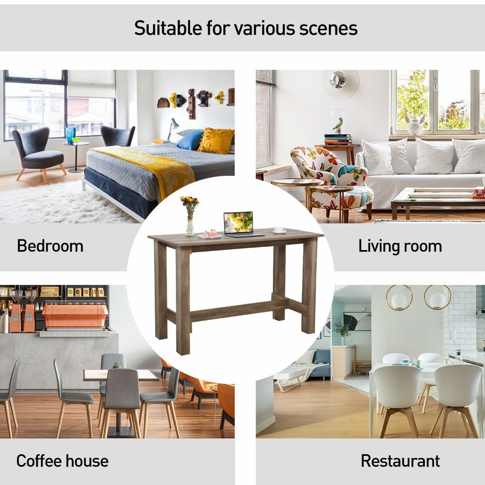 Counter Height Dining Table Breakfast Cafe Table Wooden Kitchen Bar ...